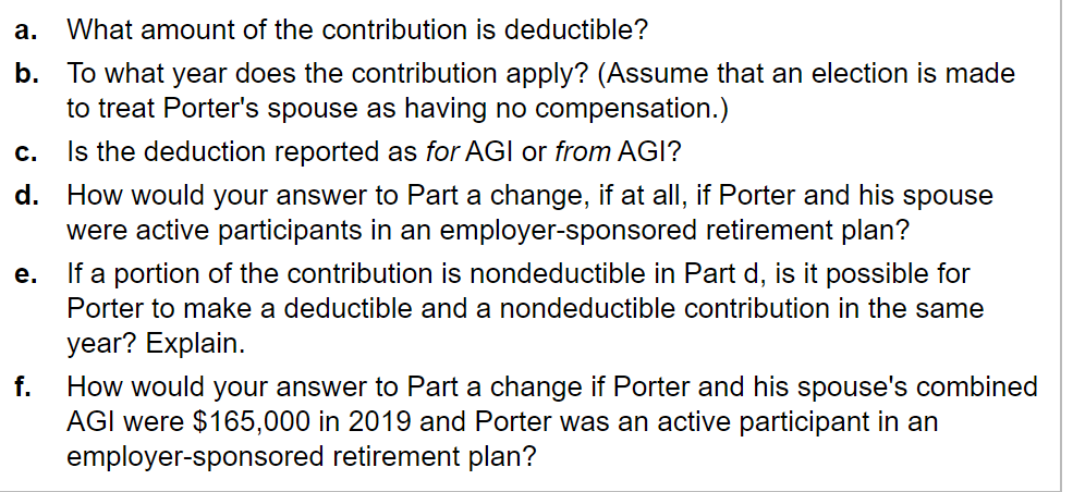 Porter, age 30, is married and files a joint return | Chegg.com