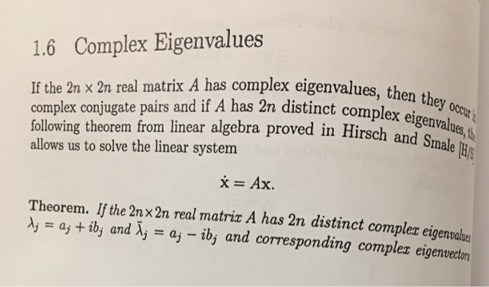 Solved 1.6 Complex Eigenvalues If the 2n x 2m real matrix A | Chegg.com