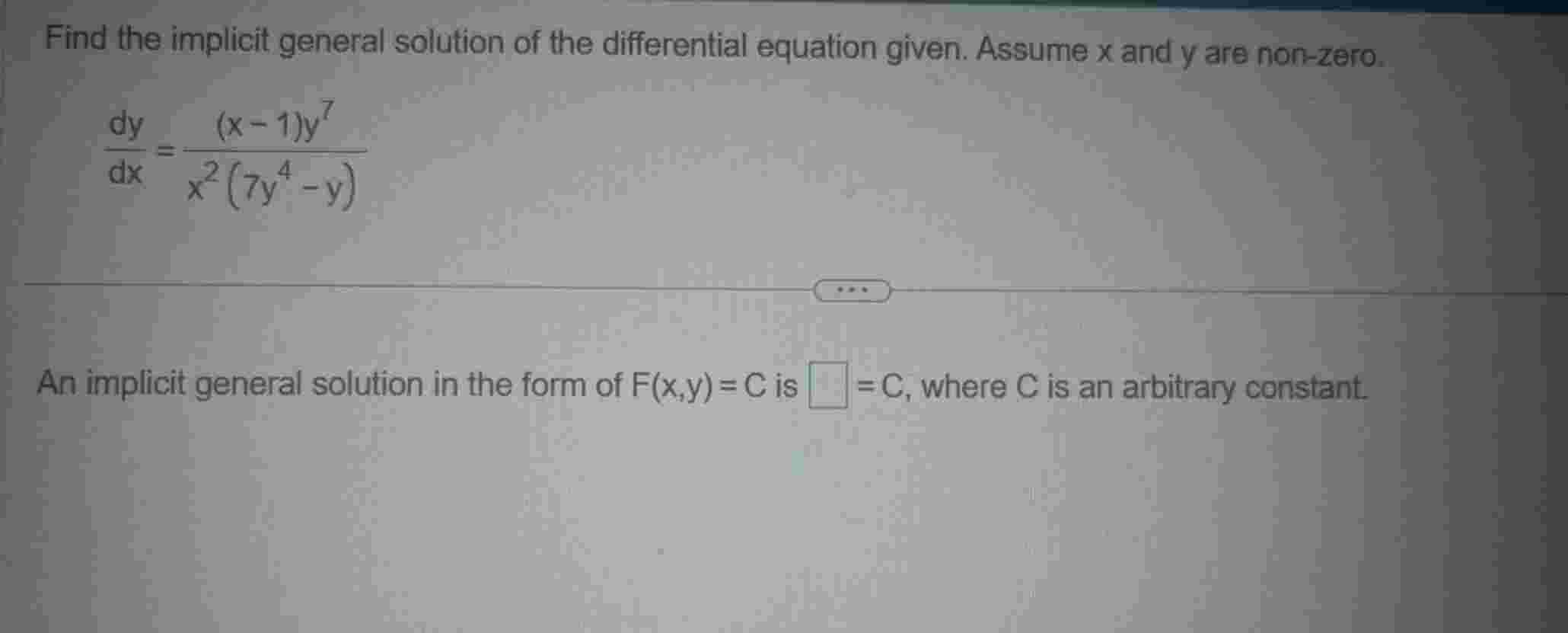 Solved Find the implicit general solution of ﻿the | Chegg.com