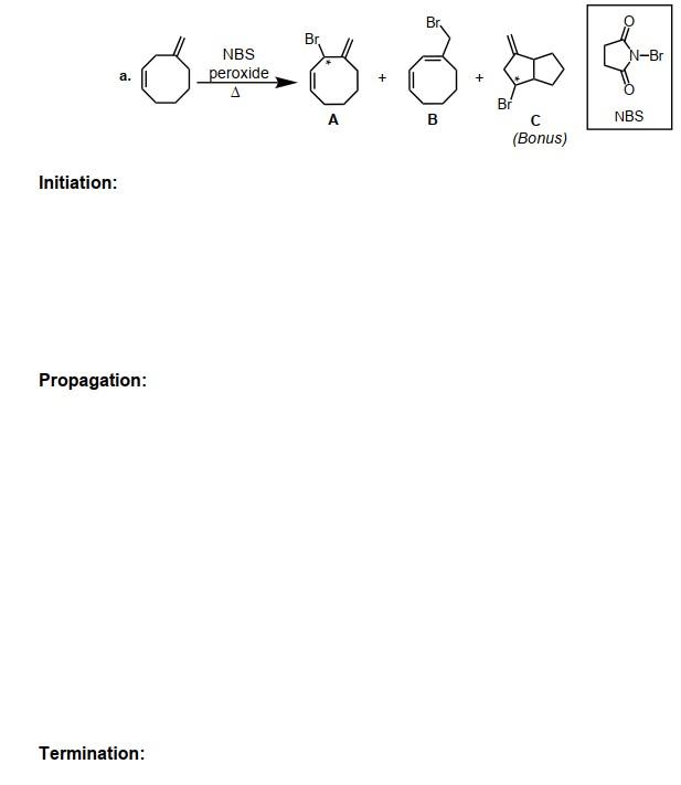 Solved N-Br NBS peroxide Bi с (Bonus) Initiation: | Chegg.com