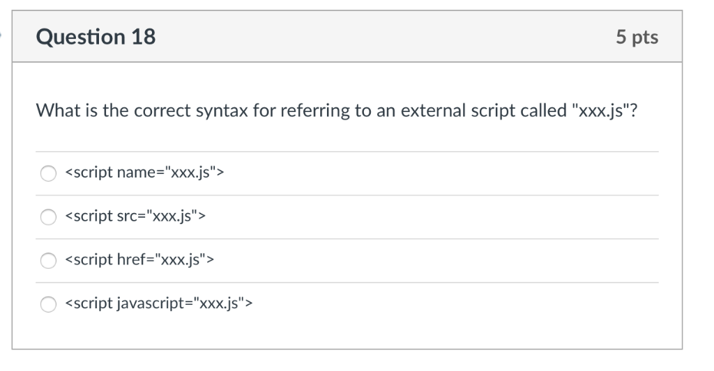 Solved Question 16 5 pts How does a FOR loop start? for ( i | Chegg.com