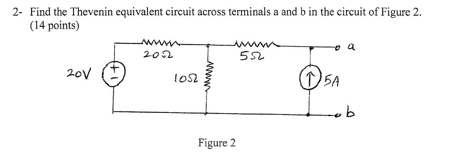 Solved 2- Find the Thevenin equivalent circuit across | Chegg.com
