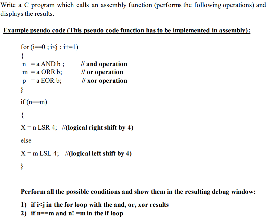 Write a C program which calls an assembly | Chegg.com