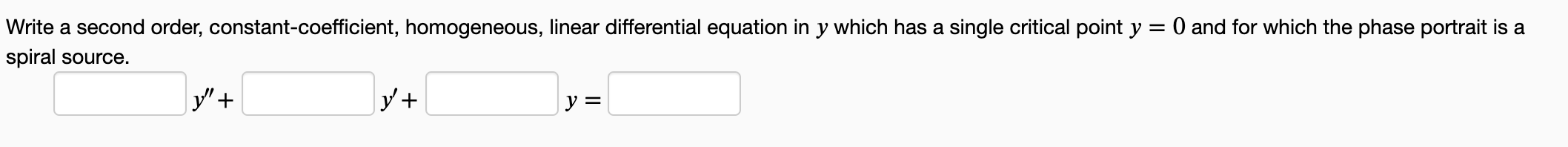 Solved Write A Second Order Constant Coefficient 8739