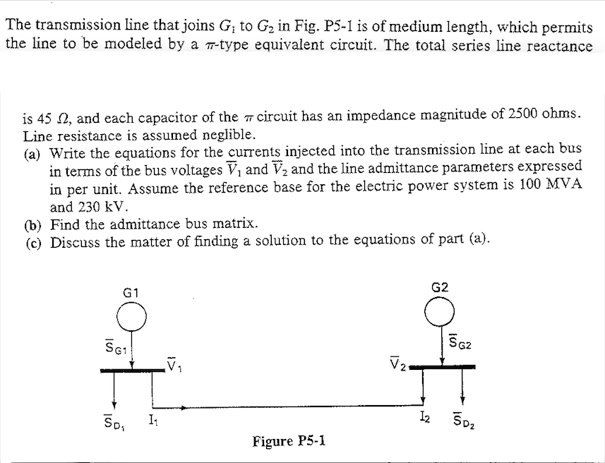 Solved The transmission line that joins G; to G2 in Fig. | Chegg.com
