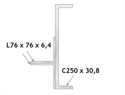 Solved Two angles L76 × 76 × 6.4. Are welded to a C-section | Chegg.com