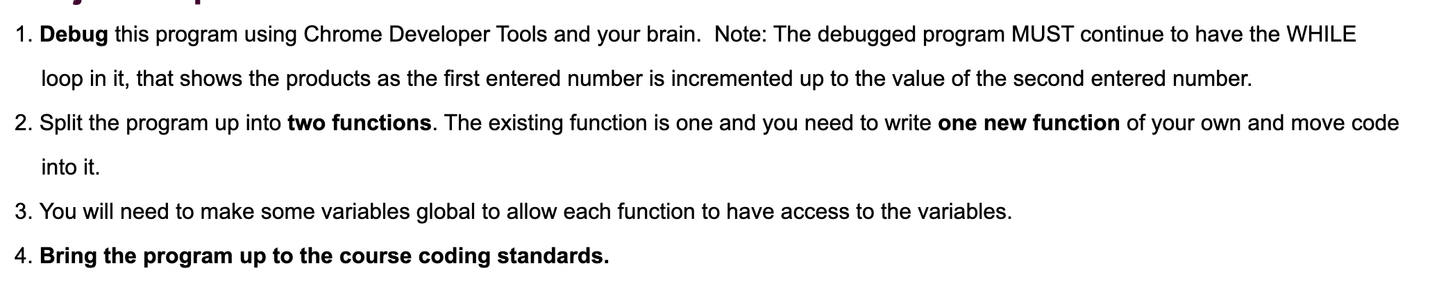 Solved 1. Debug this program using Chrome Developer Tools | Chegg.com