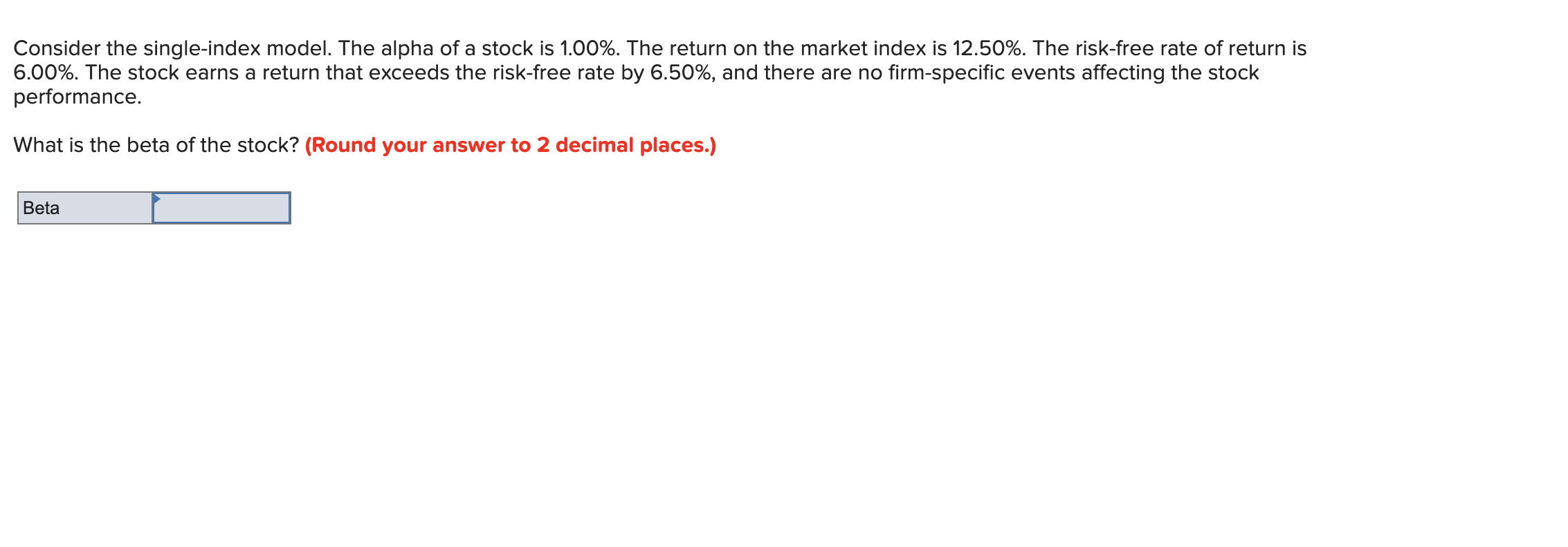 Solved Consider the single-index model. The alpha of a stock | Chegg.com