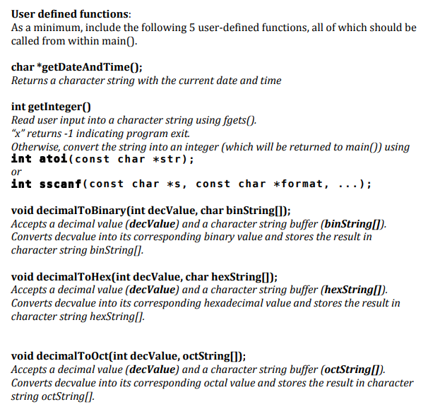 Solved ConvertDec to Hex-Oct-Bin.c | Chegg.com