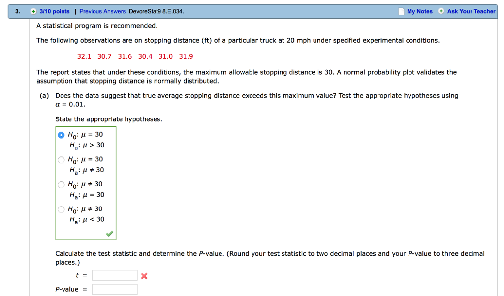 Solved 3. 3/10 points | Previous Answers DevoreStat9 8.E.034 | Chegg.com