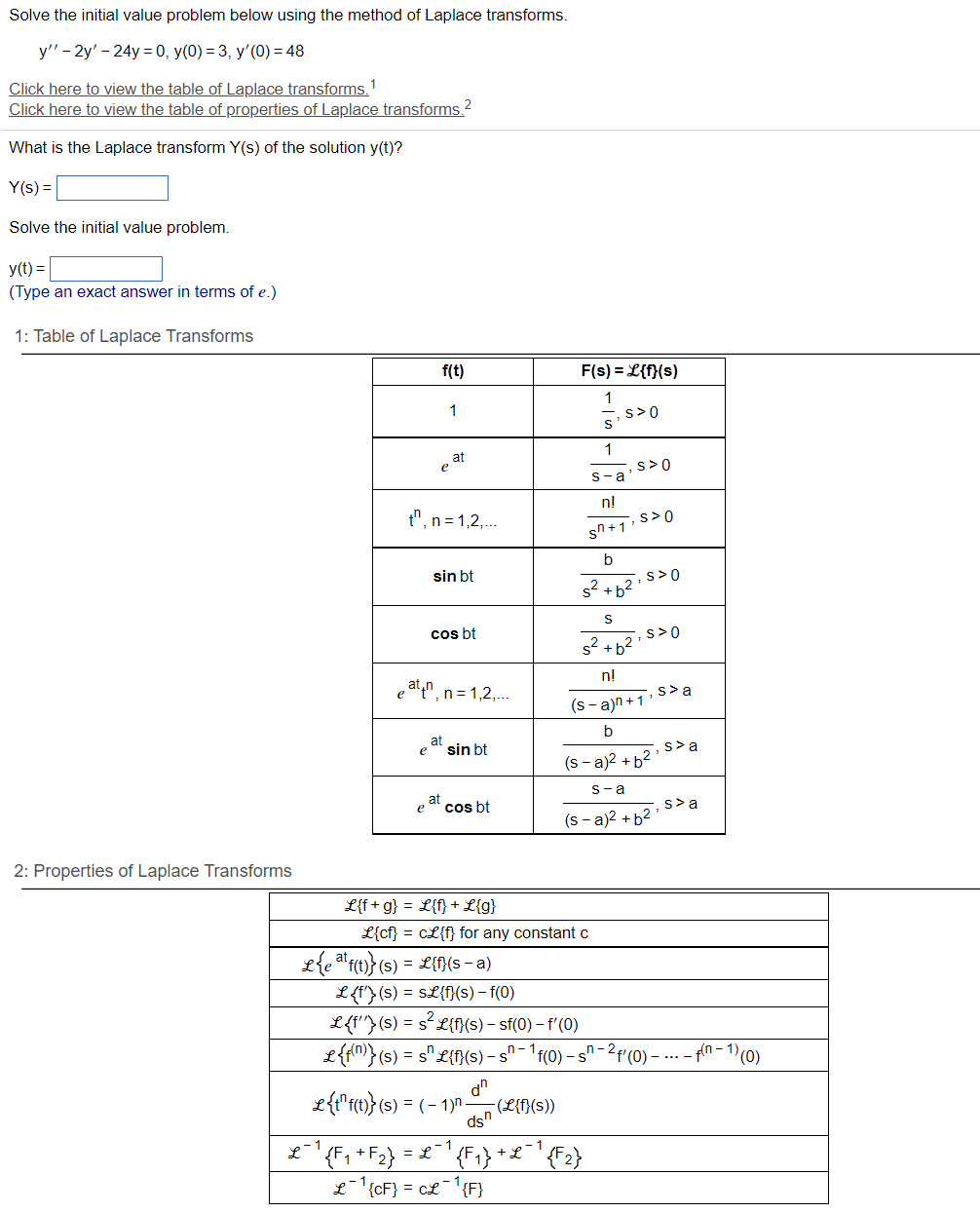 Solved Solve the initial value problem below using the | Chegg.com