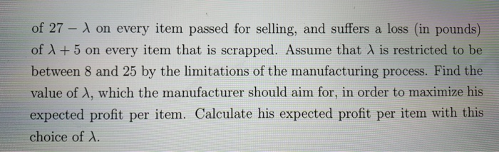 Solved A quality characteristic X of a manufactured item is | Chegg.com