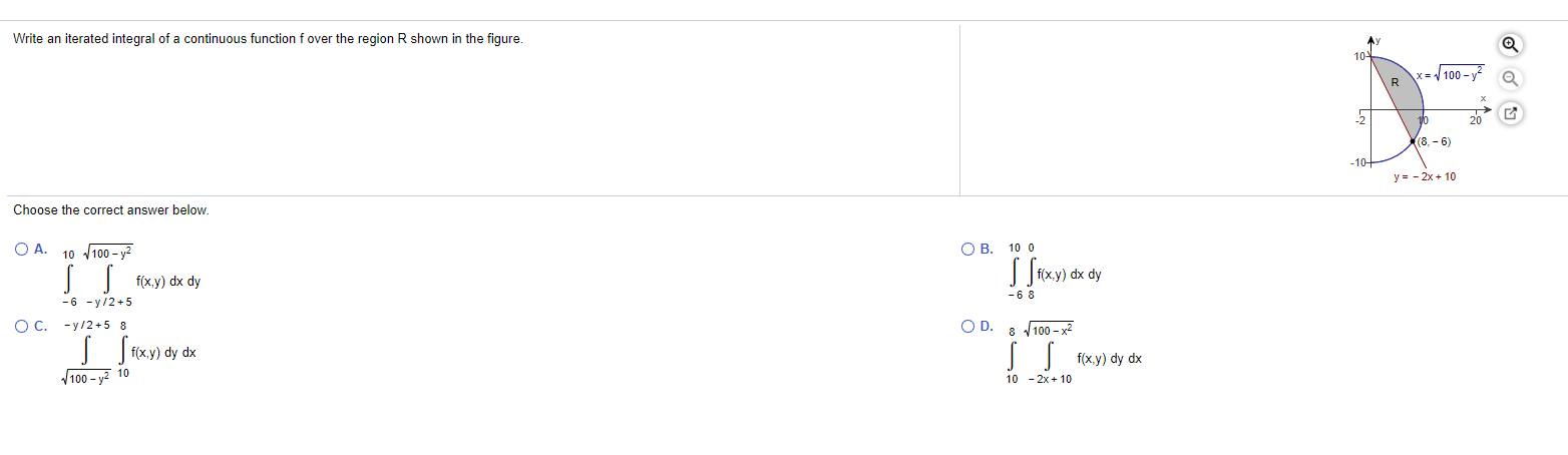Solved Write an iterated integral of a continuous function f | Chegg.com
