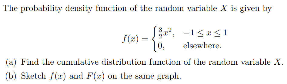 Solved The probability density function of the random | Chegg.com