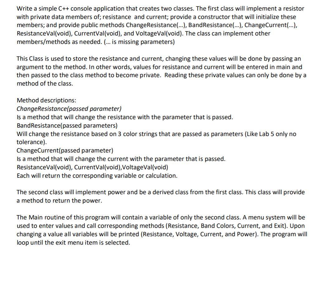 Solved Write a simple C++ console application that creates | Chegg.com
