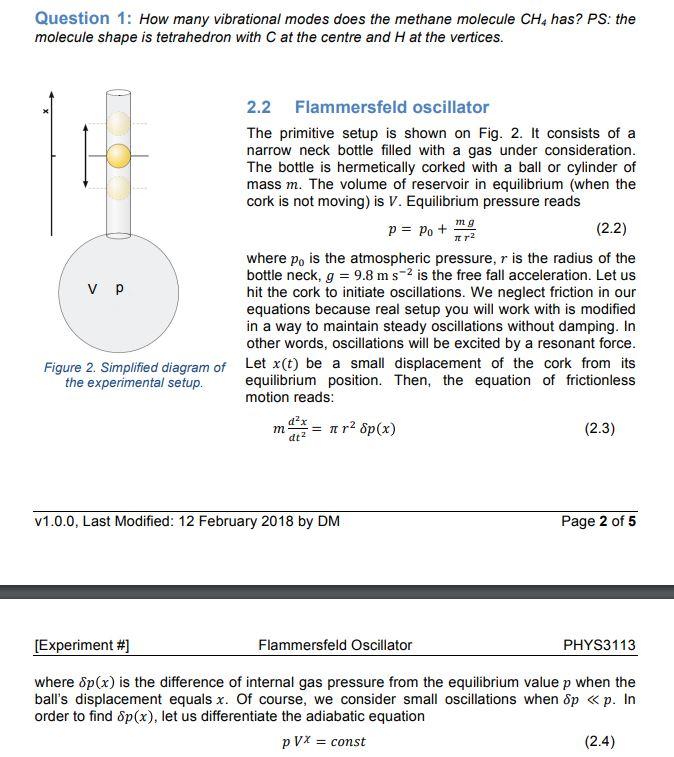 Solved Question 1: How many vibrational modes does the | Chegg.com