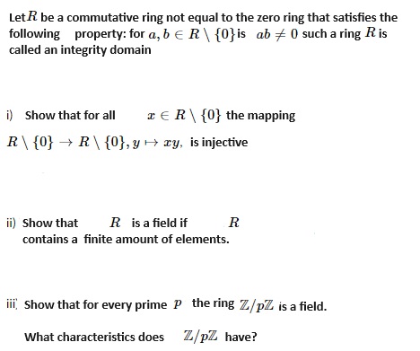 Solved Let R ﻿be a commutative ring not equal to the zero | Chegg.com
