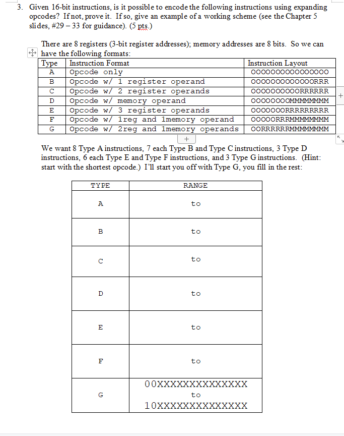 3. Given 16-bit instructions, is it possible to | Chegg.com