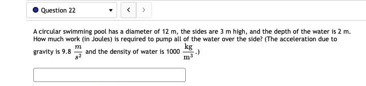 Solved A circular swimming pool has a diameter of 12 m, the | Chegg.com