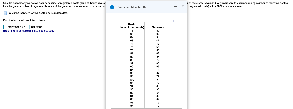 Solved Use the accompanying paired data consisting of | Chegg.com