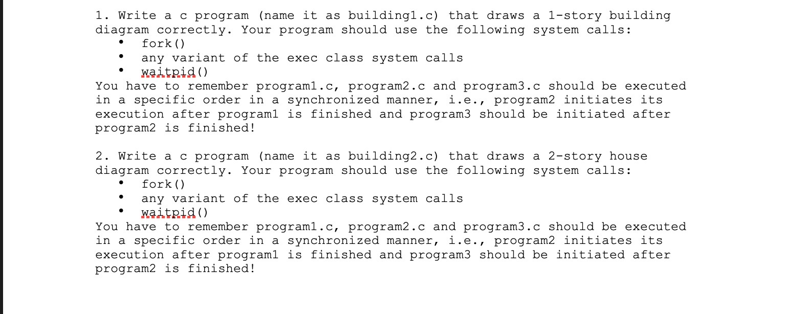 Solved 1. Write a c program (name it as building1.c) that | Chegg.com