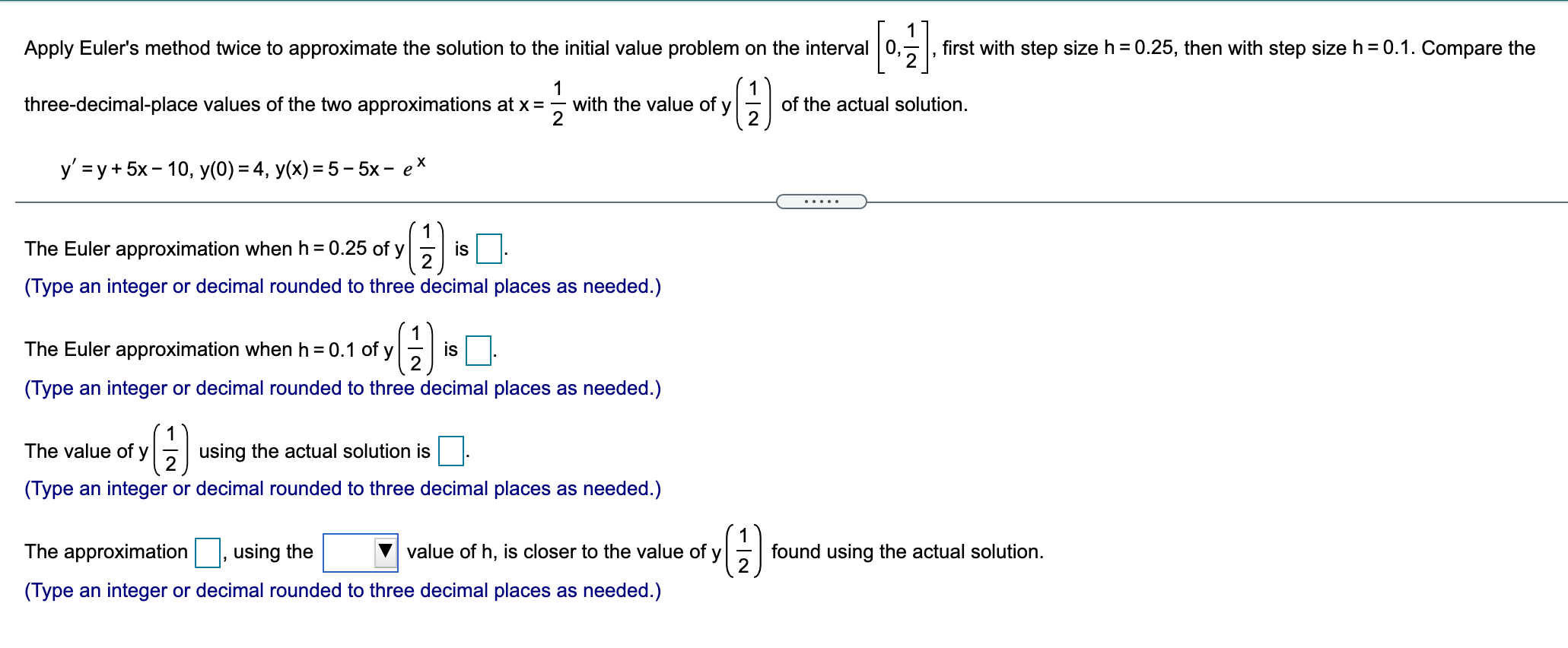 Solved Apply Euler's method twice to approximate the | Chegg.com