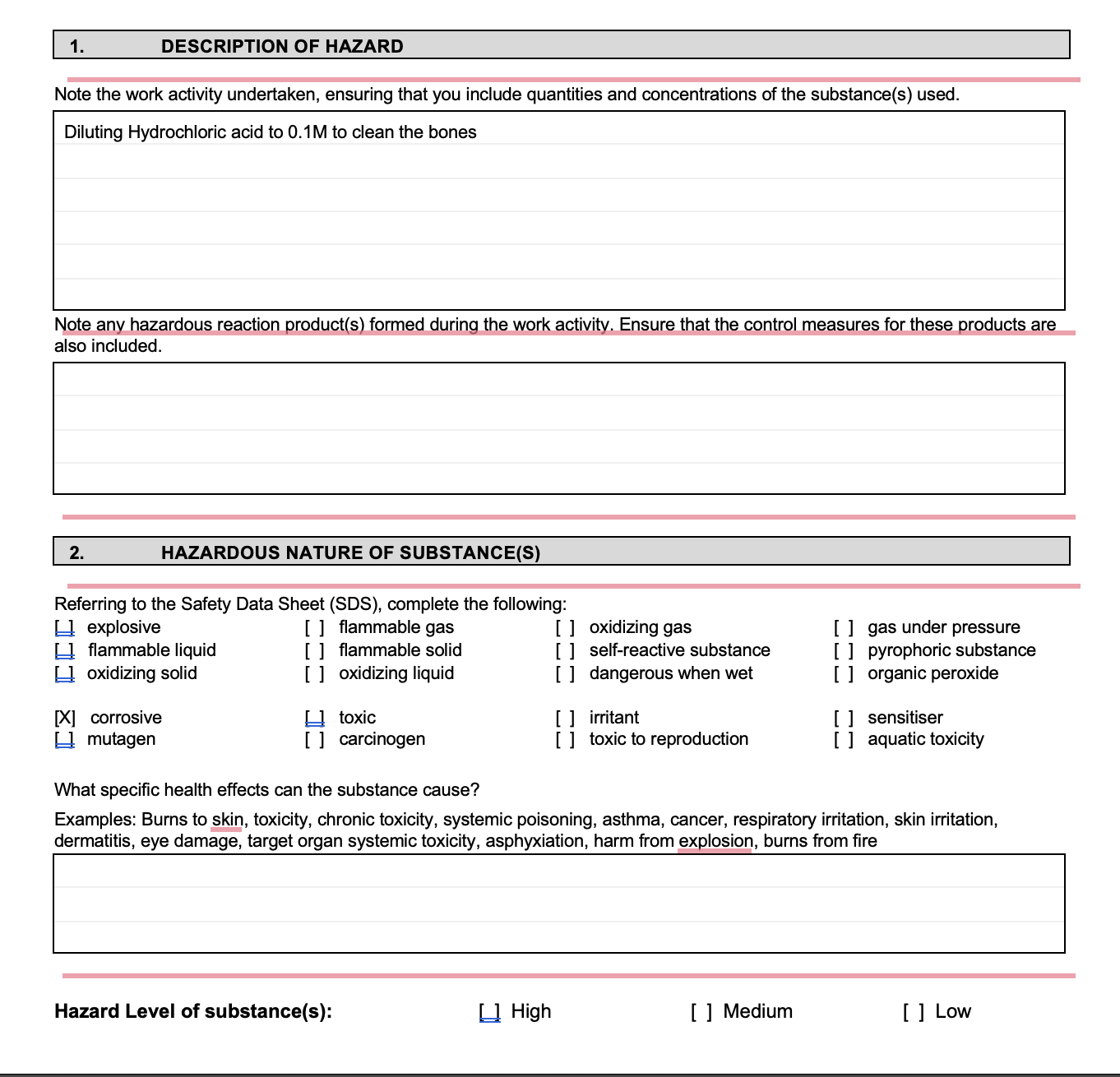 Solved I need to complete the risk assessment for the | Chegg.com