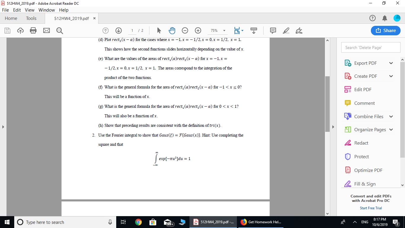 512HW4_2019.pdf - Adobe Acrobat Reader DC File Edit | Chegg.com