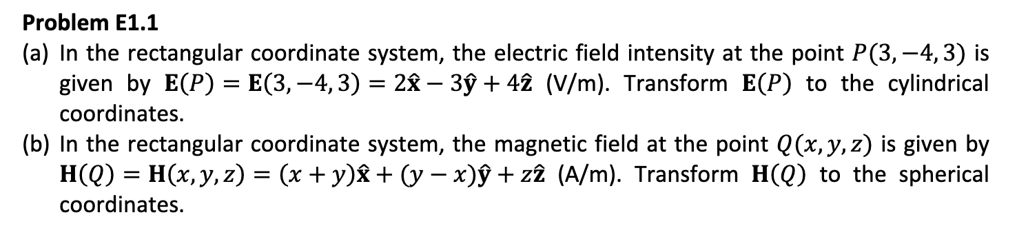 Solved (a) In the rectangular coordinate system, the | Chegg.com