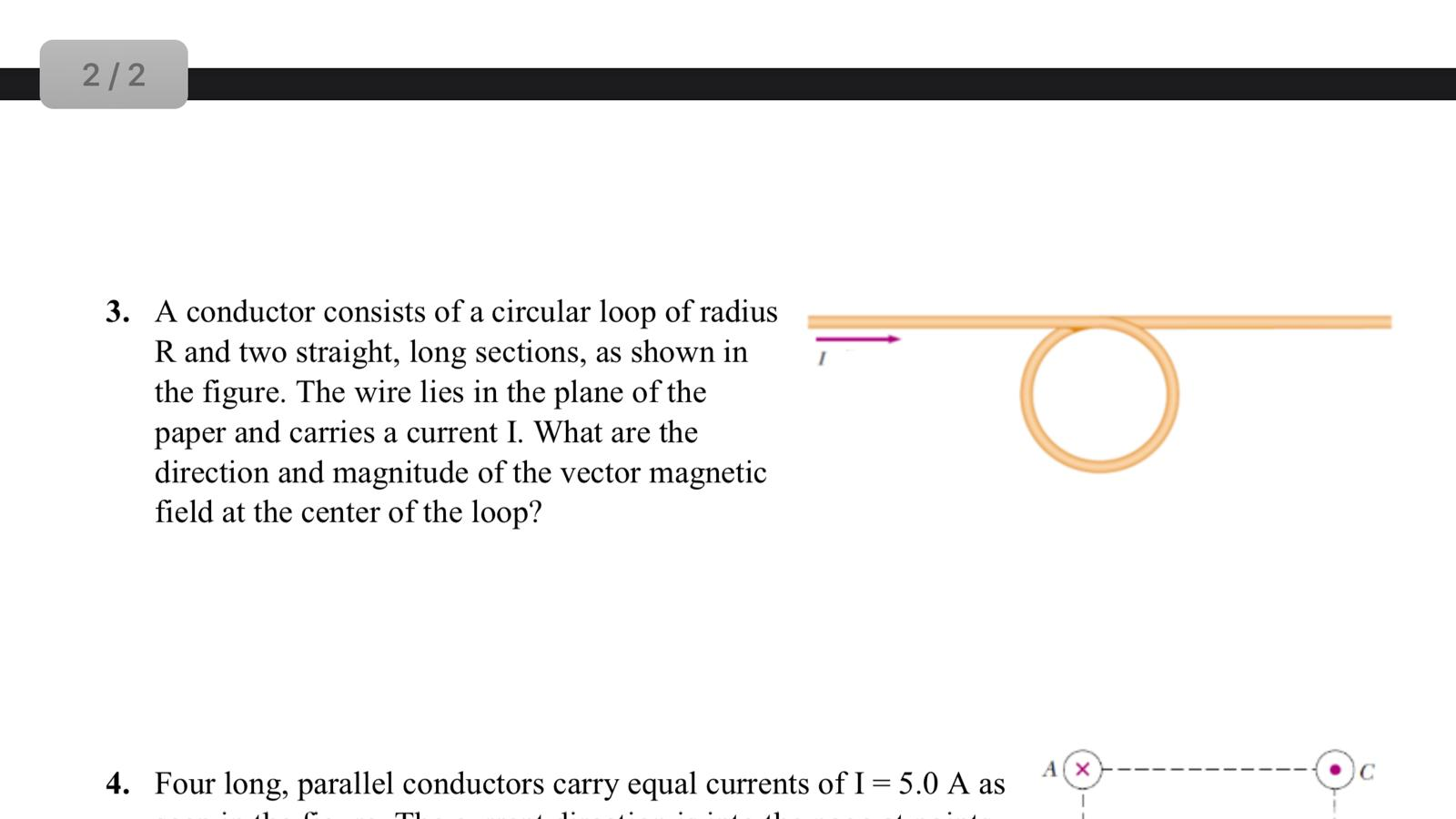 Solved 2/2 3. A conductor consists of a circular loop of | Chegg.com
