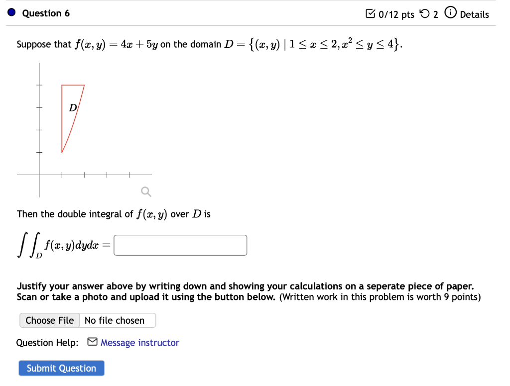 Solved Suppose that f(x,y)=4x+5y on the domain | Chegg.com