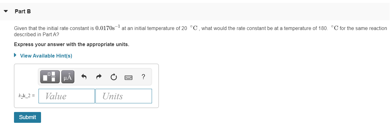 Solved A Review Constants Periodic Table The Arrhenius | Chegg.com
