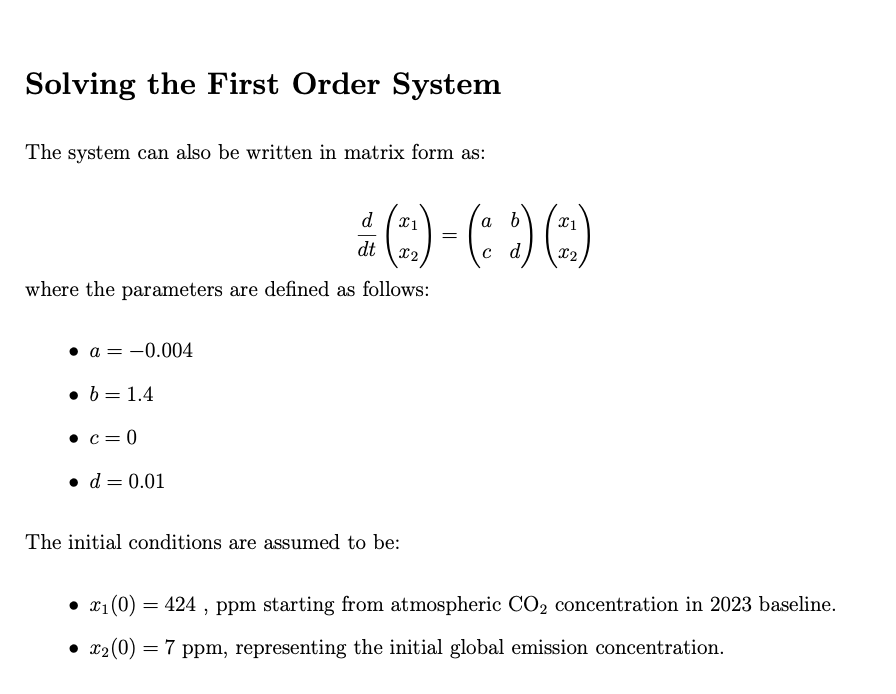 Solved Solving the First Order System The system can also be | Chegg.com