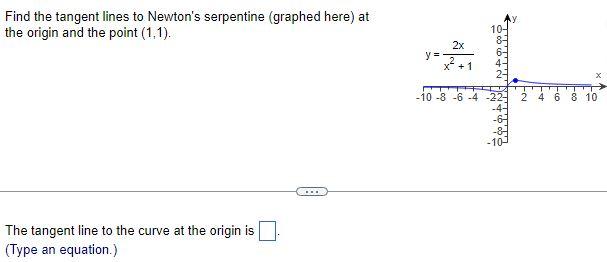 Solved Find the tangent lines to Newton's serpentine | Chegg.com