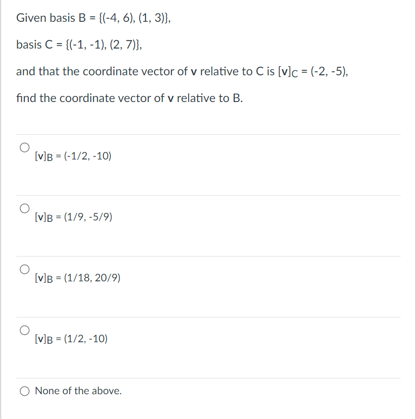 Solved Given basis \( | Chegg.com