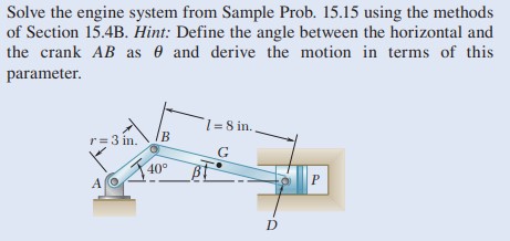 Solved Solve the engine system from Sample Prob. 15.15 using | Chegg.com
