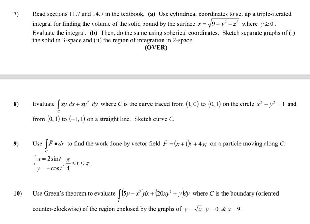 1)Use a double-iterated integral to find the volume | Chegg.com