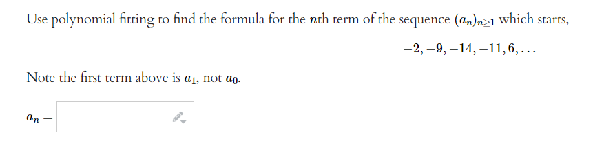 Solved Use polynomial fitting to find the formula for the | Chegg.com