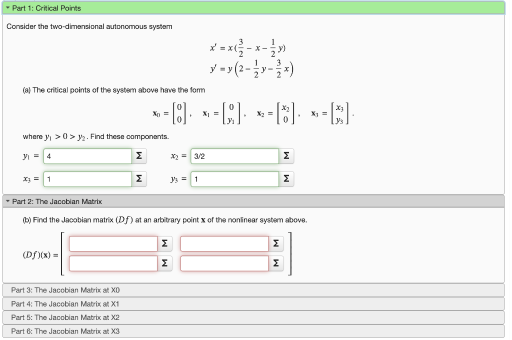 Solved Consider the two-dimensional autonomous system | Chegg.com