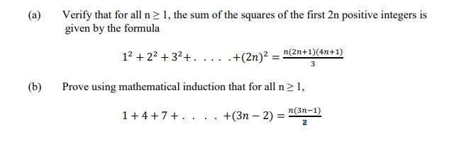 Solved (a) Verify that for all n > 1, the sum of the squares | Chegg.com