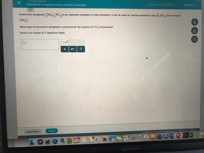 Solved O Stoichiometry Solving For A Reactant Using A 6606