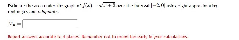 Solved Estimate the area under the graph of f(x)=x+2 over | Chegg.com