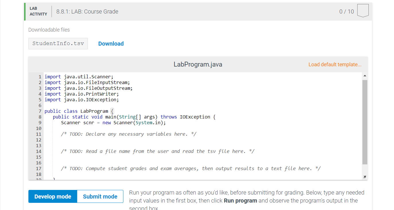 Solved 8.8 LAB: Course Grade Write a program that reads the | Chegg.com