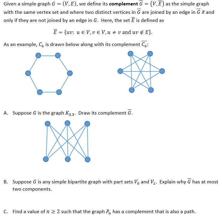 Given a simple graph G=(V,E), we define its | Chegg.com