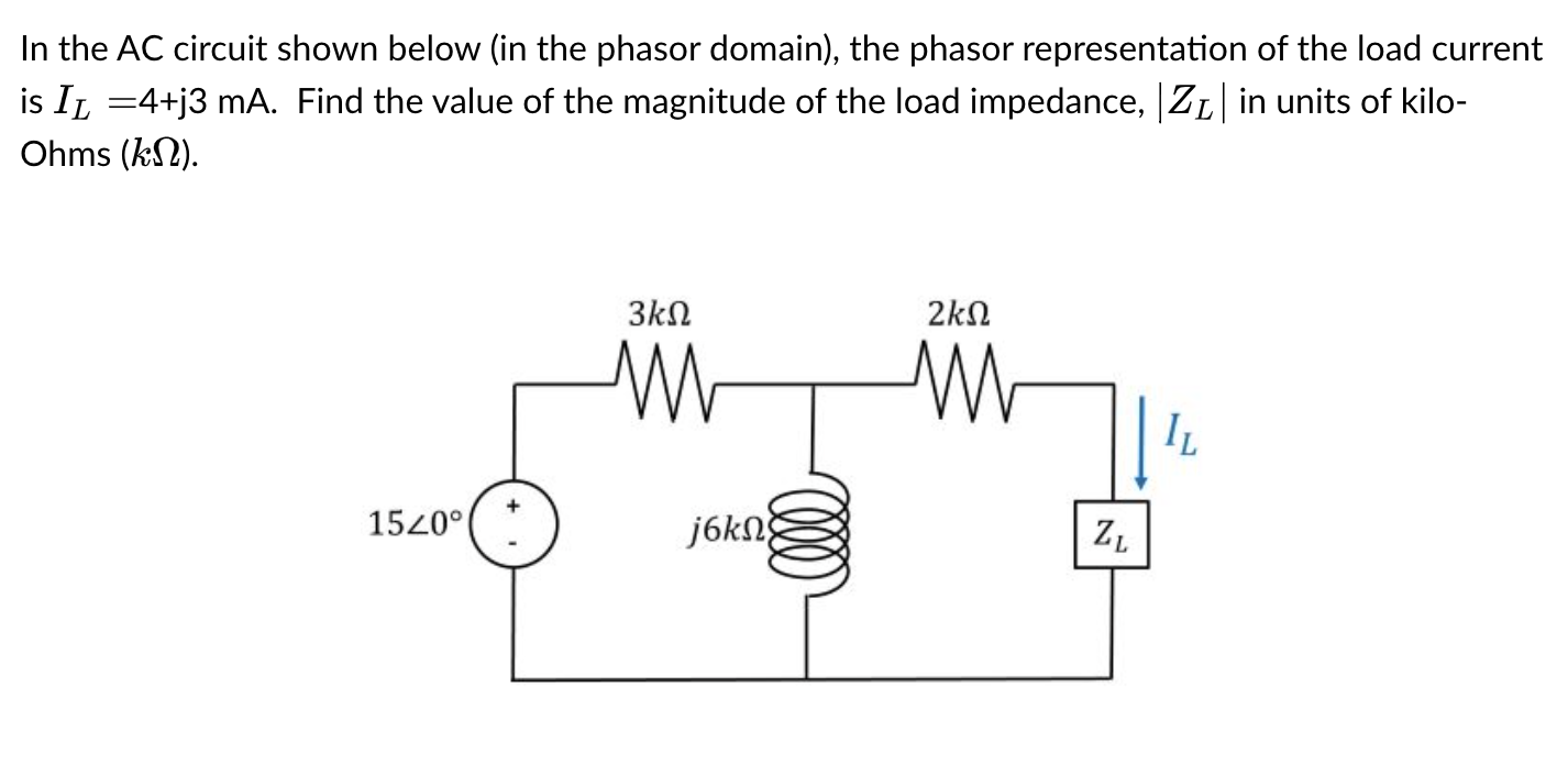 Solved In the AC circuit shown below (in the phasor domain), | Chegg.com