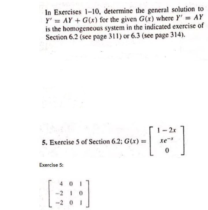Solved In Exercises 1-10, determine the general solution to | Chegg.com