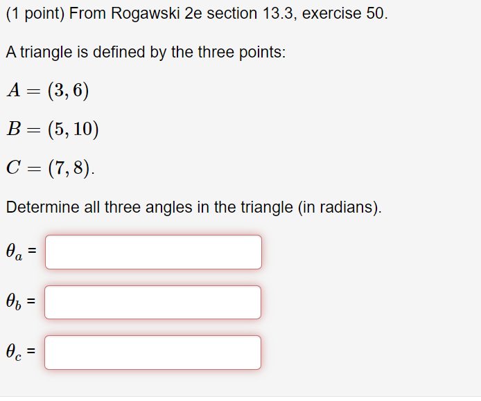 Solved (1 point) From Rogawski 2e section 13.3, exercise 50. | Chegg.com