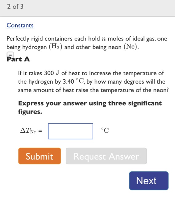 Solved 2 of 3 Constants Perfectly rigid containers each hold | Chegg.com