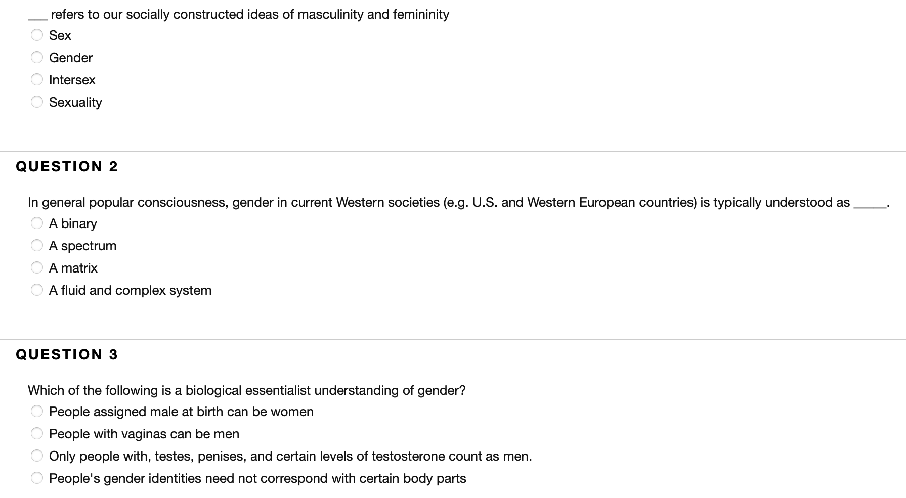 Solved refers to our socially constructed ideas of | Chegg.com