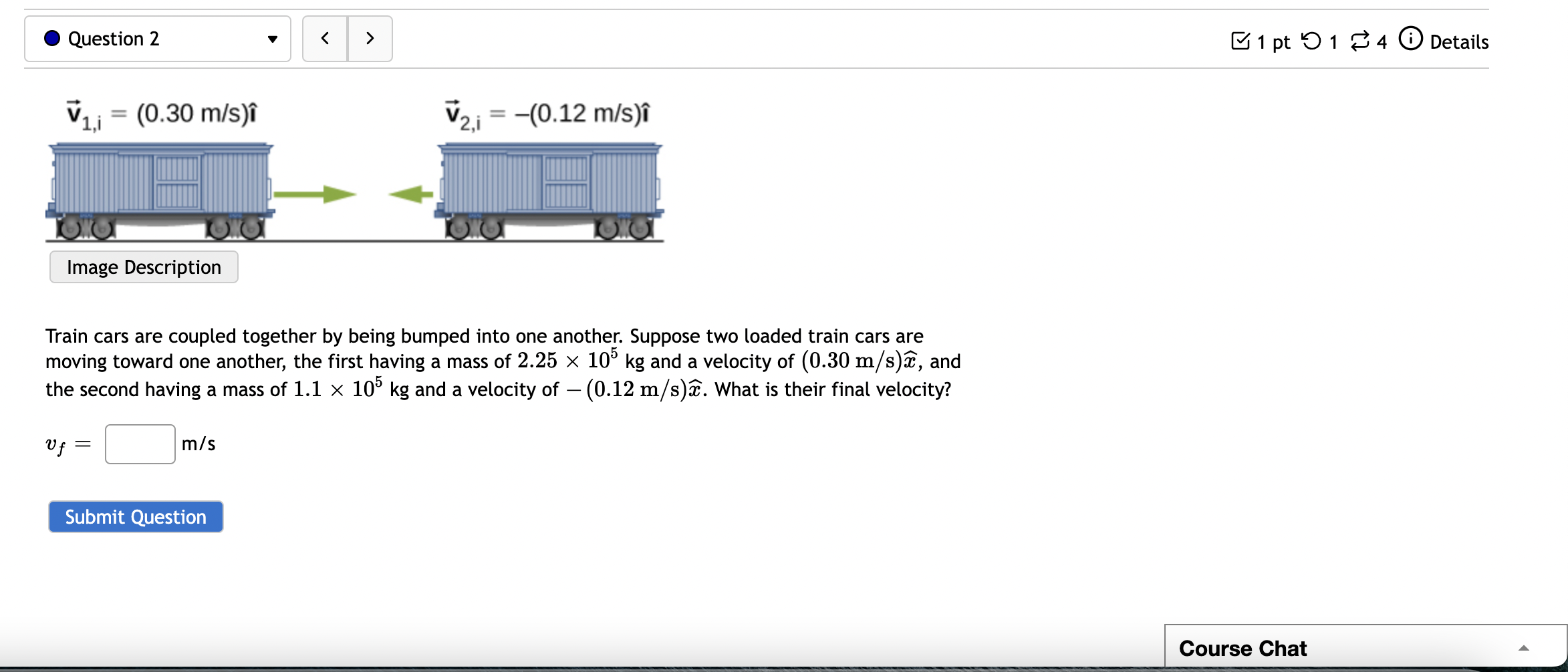 Solved Train cars are coupled together by being bumped into | Chegg.com